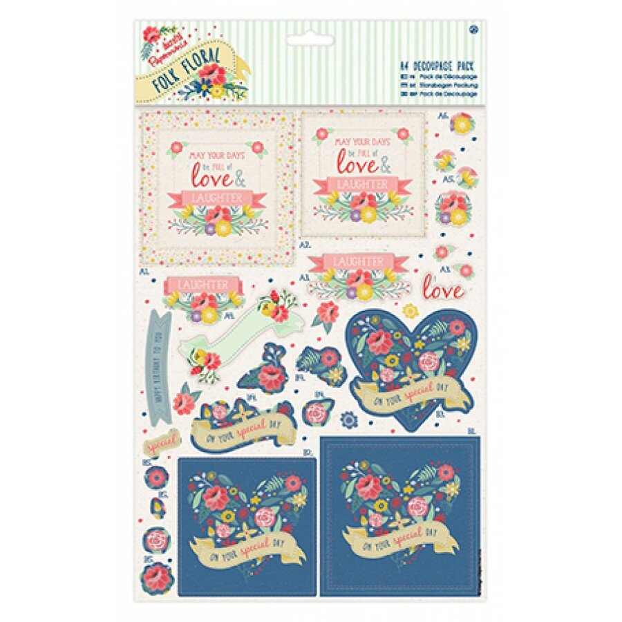 Набор бумаги с высечкой Ты лучше всех Folk Floral А4 (21,0 х 29,7 см) DOCRAFTS PMA169132