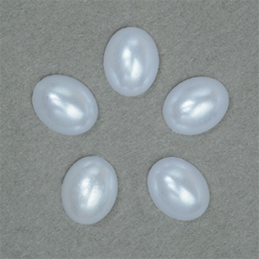 Полужемчужины перламутр Овал 8х10 мм цв.41 белый уп.500г (2230шт)