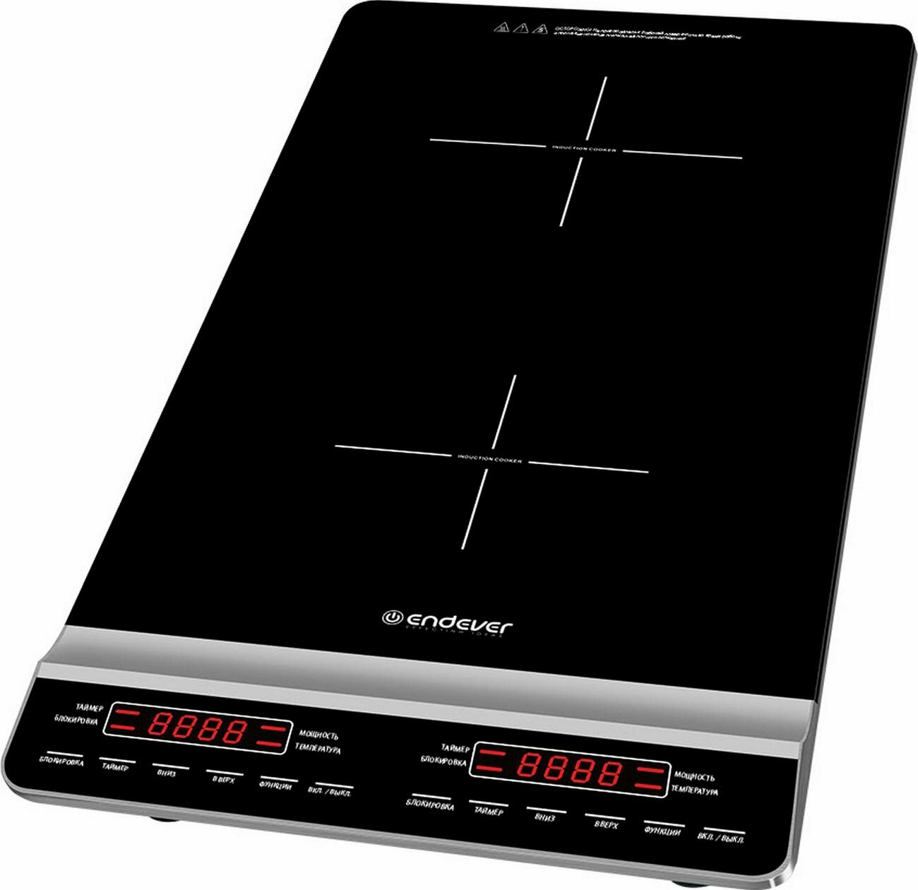Плита настольная индукционная, с двумя конфорками Endever Skyline IP-67 31 см, 2 конфорки, черный