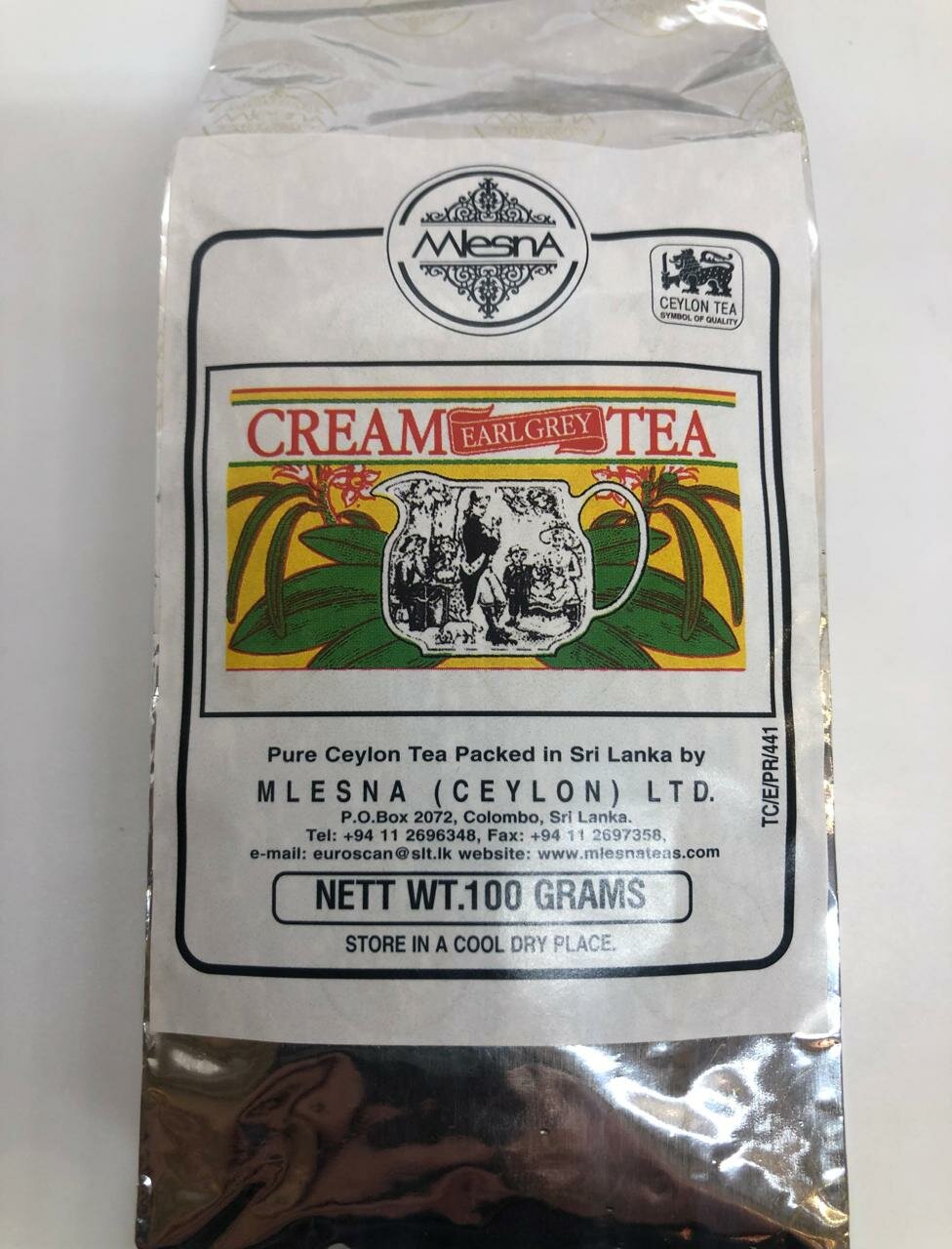 " Млесна" чай цейлонский черный листовой "Эрл Грей со сливками " ( со вкусом бергамота и сливок ) 100 г