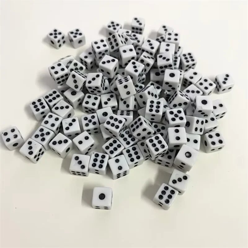 Пластиковые белые кубики 8*8*8 мм, 50 шт. White N Black Point