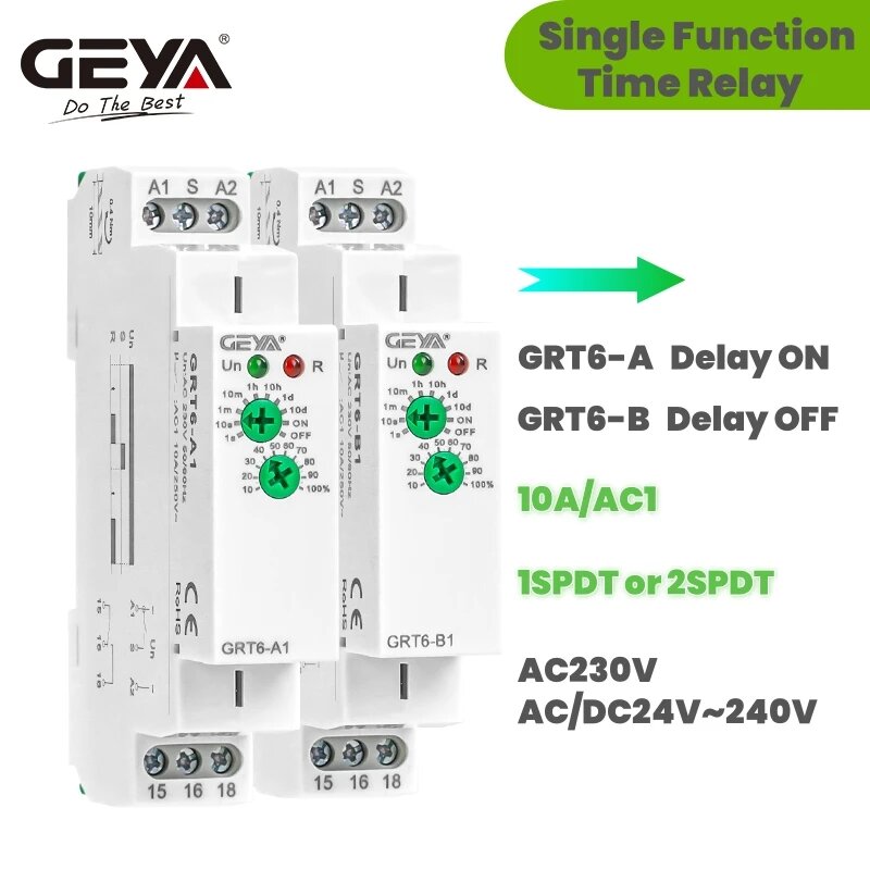 GEYA GRT6-AB Реле времени задержки 10A 220V AC230V, GRT6-B1 (1SPDT)
