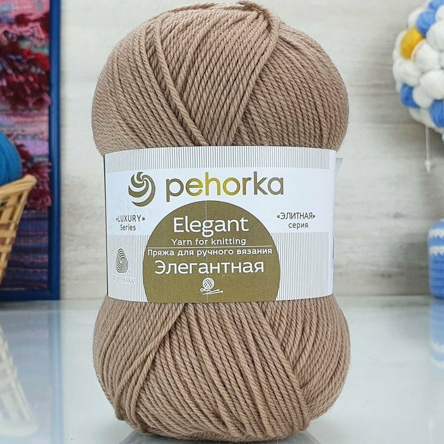 Пряжа Пехорка элегантная 270 м. песок (10 мотков)