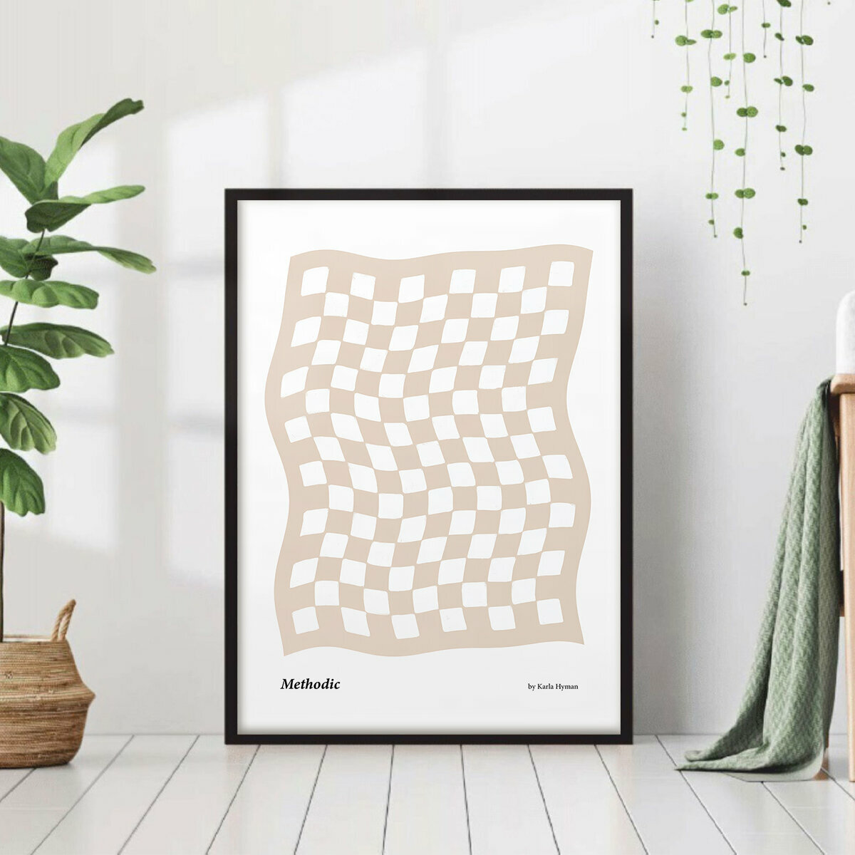 Постер "Абстракция клетки" 40x50 в черной рамке на стену для интерьера