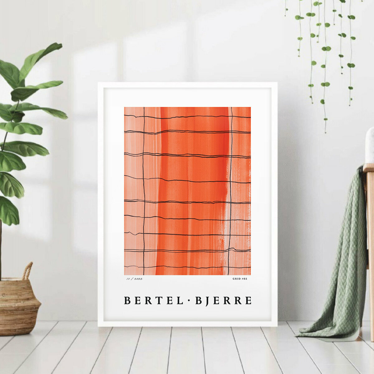 Постер "Красная абстракция" 40x50 в белой рамке на стену для интерьера