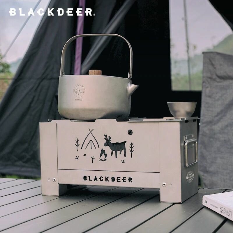 BLACKDEER Складной Титановый Походный Нагреватель - Многофункциональный Набор Для Кемпинга (дровяная Печь, Гриль, Костровое Оборудование)