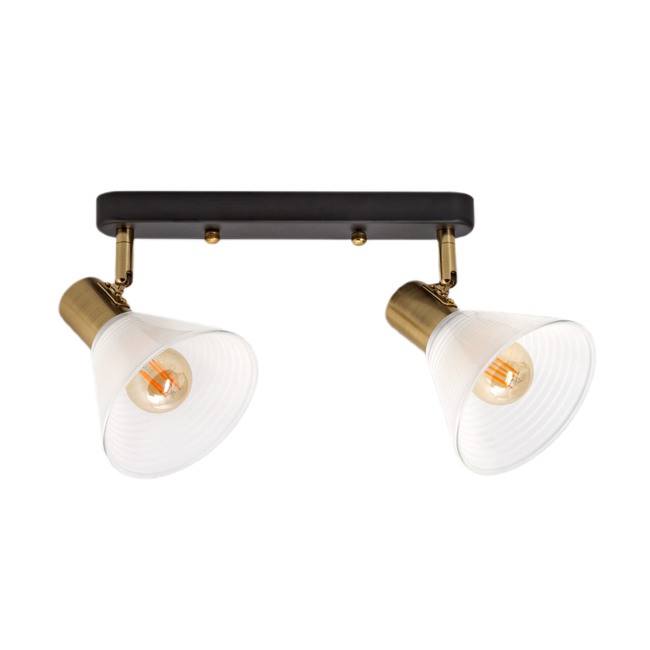 Спот настенный 2×E14 черный для направленной подсветки коридора или спальни