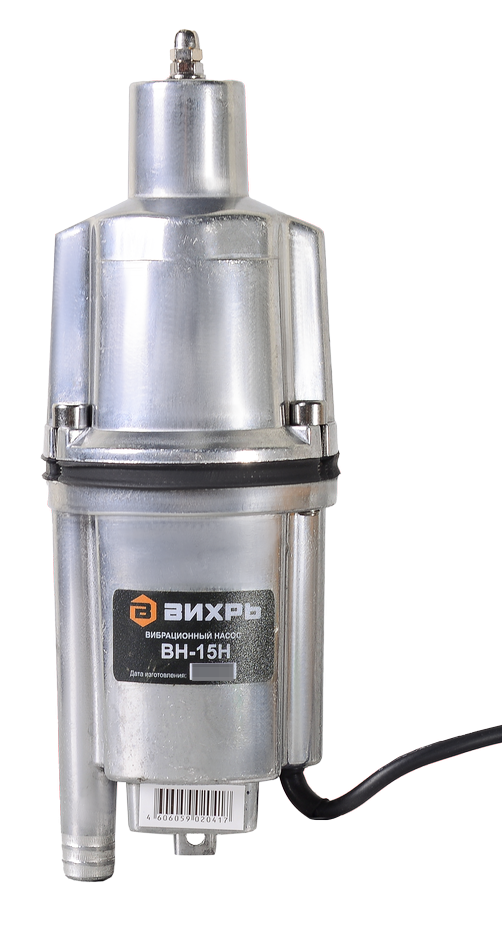 Вибрационный насос вихрь ВН-15Н с нижним забором воды, алюминиевый, 18л/мин, глубина 3м, напор 72м, 280Вт / дом и сад
