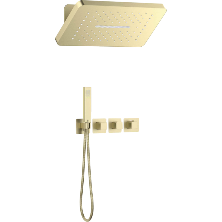 Душевой комплект Timo Petruma SX-5249/17SM С внутренней частью, с термостатом, матовое золото