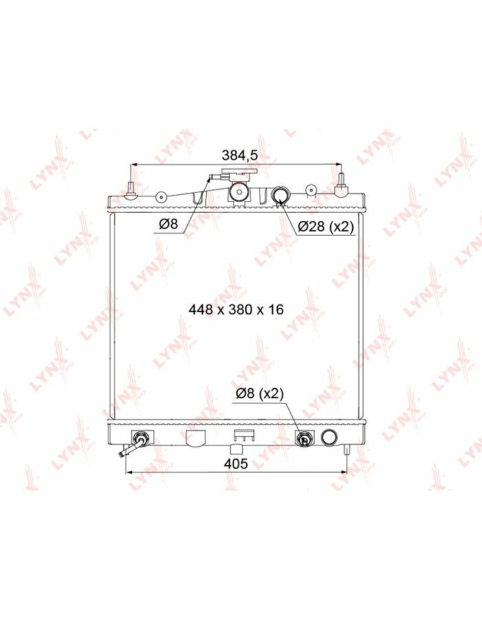 Радиатор охлаждения паяный AT NISSAN Micra(K12) 1.2-1.6 03-10 / Note(E11) 1.4-1.6 06-12