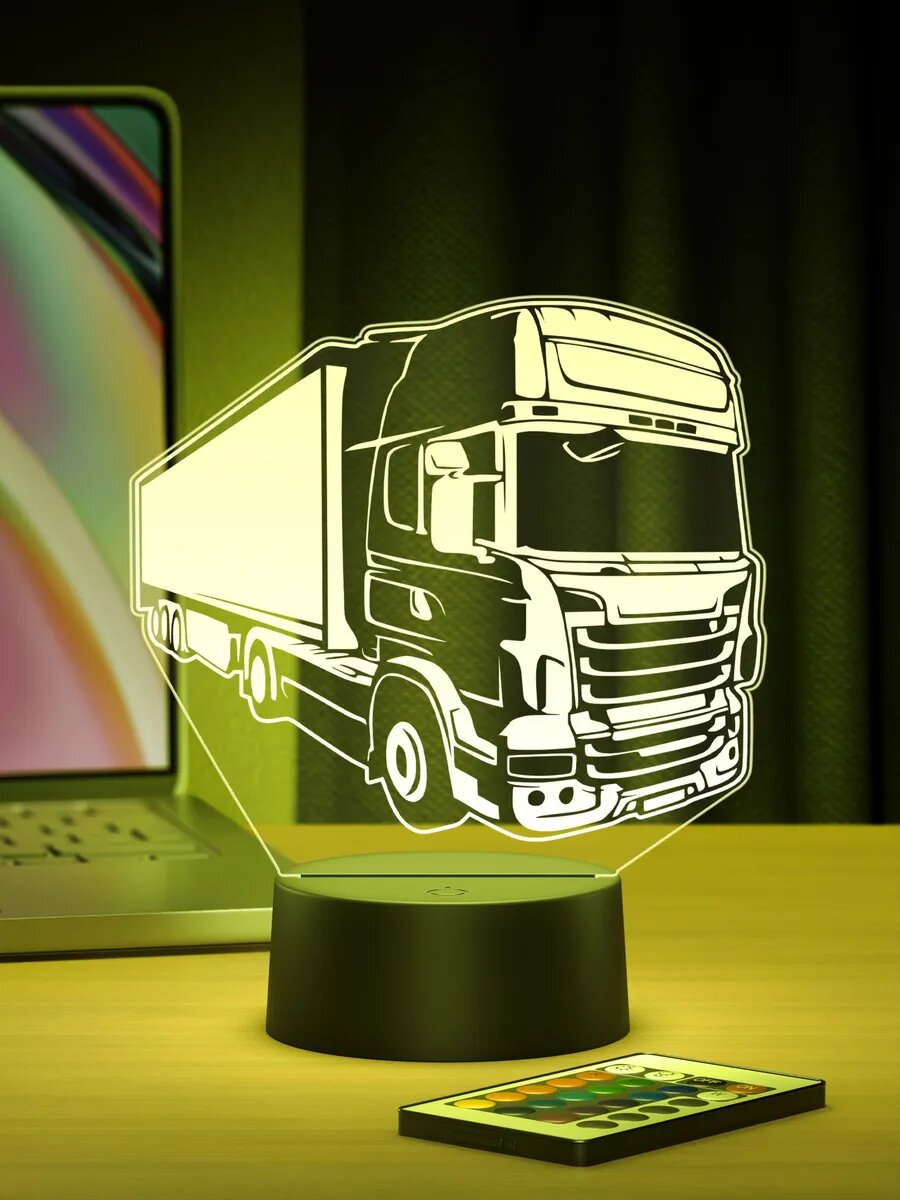 Ночник - Подарок Водителю Фуры, Грузовика, Идеально для создания атмосферы