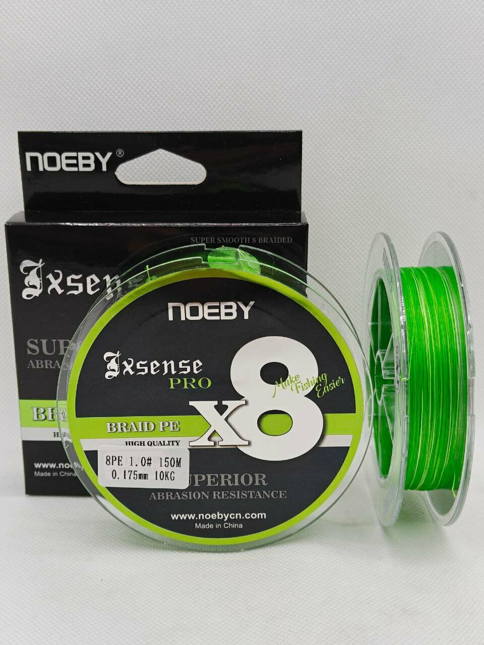 Плетеный шнур BRAID PE 8X Exsense Pro NOEBY 150м 0,175мм 10кг зеленый