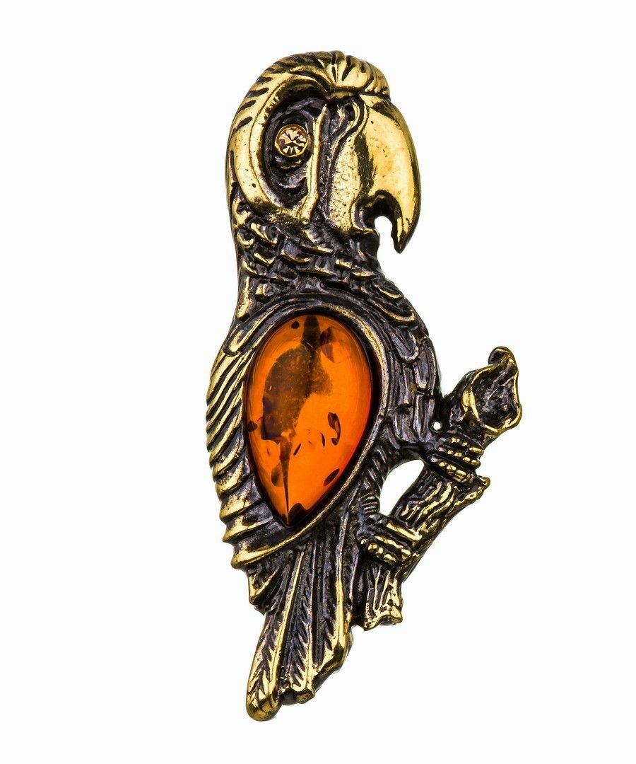 Брошь, янтарь