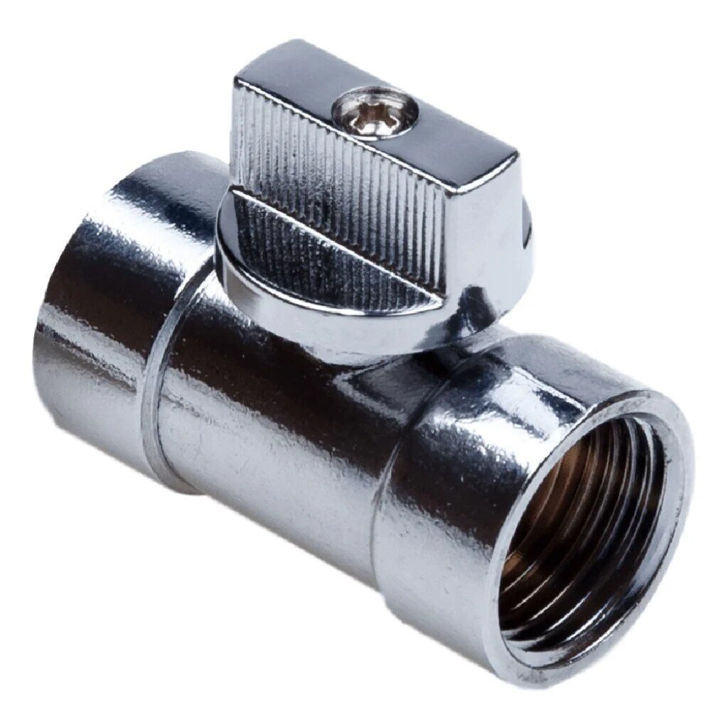 Кран для бытовых приборов, 1/2", г-г, прямой, хром, AquaLink