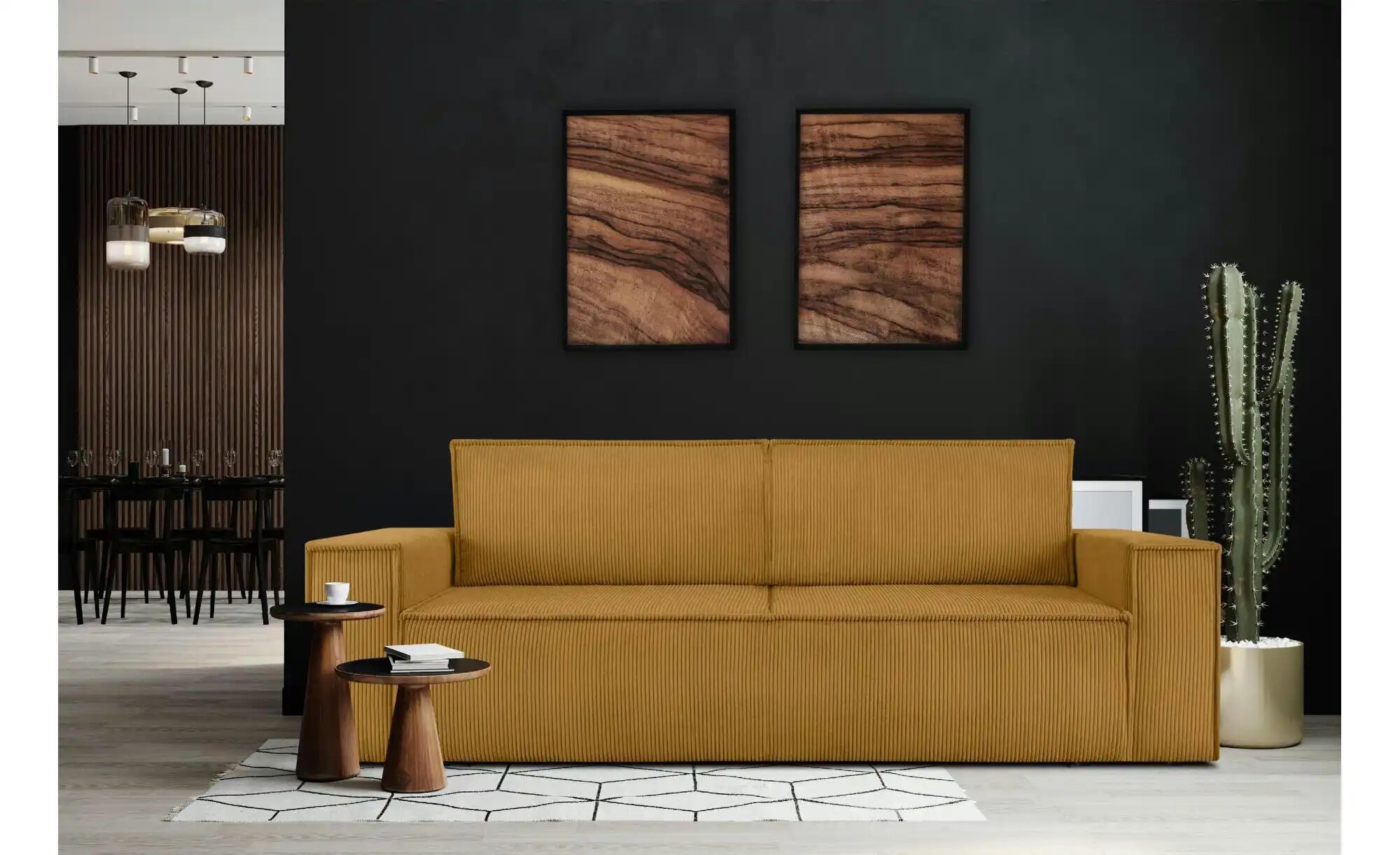 Диван Harizma-Mebel Куршавель-Лофт мод3, еврокнижка, бежевая обивка, ящик для белья