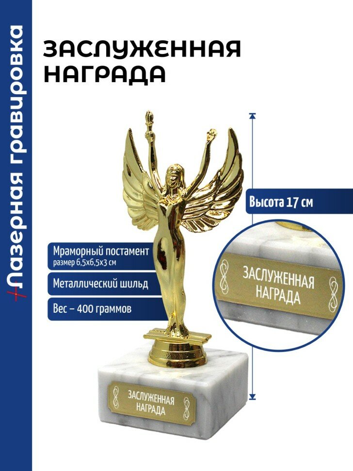 Статуэтка награда Жен. "Заслуженная награда" (17 см)