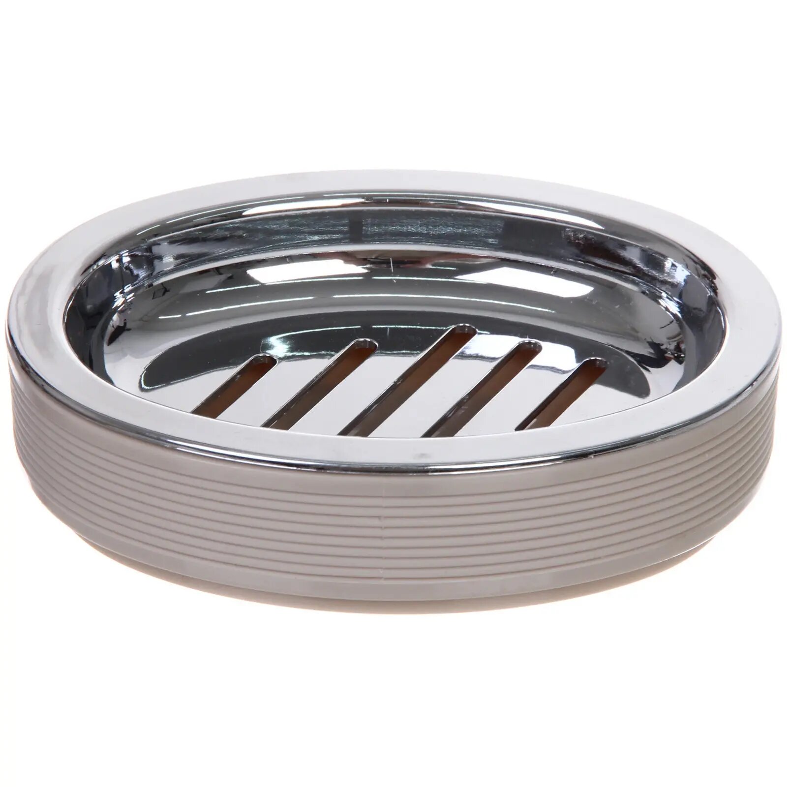 Мыльница «Амадей» бежевая, удобная для кускового мыла, из пластика