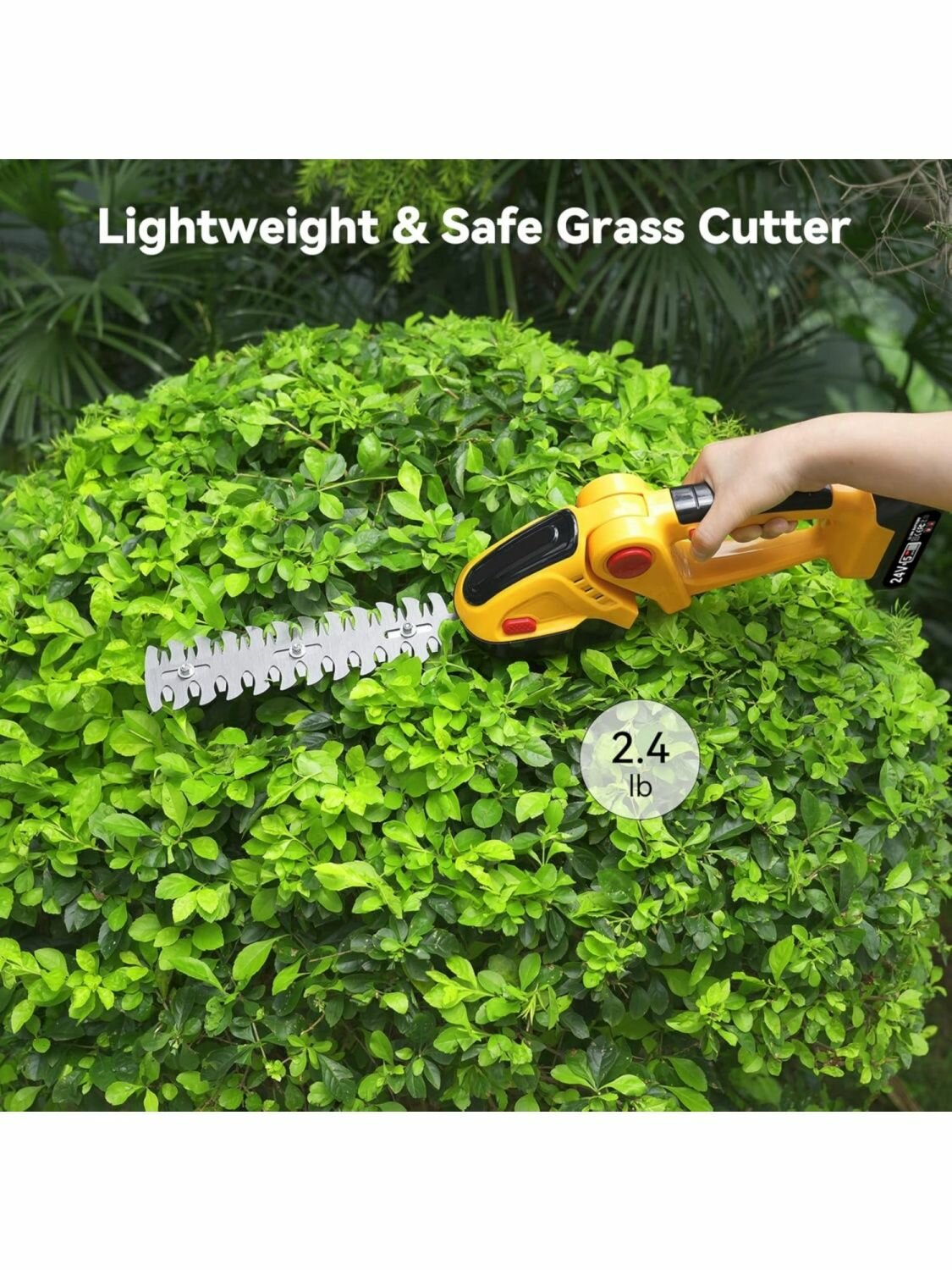 400W литиевая электрическая кусторезка с 22см лезвием (марганцевая сталь), 2.5кг