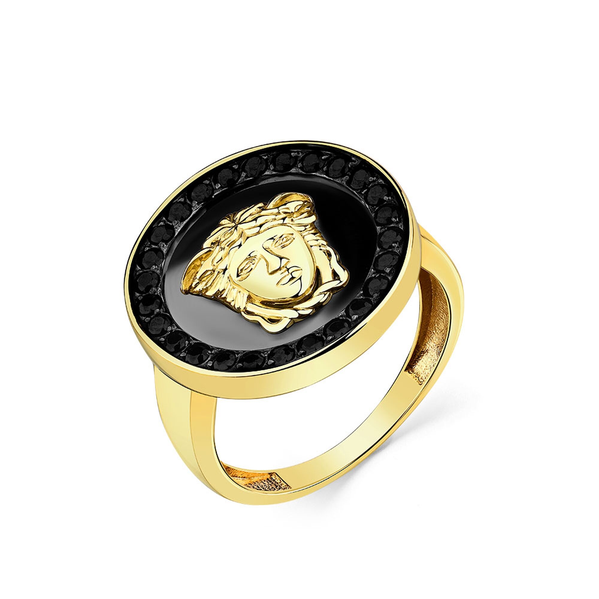 Кольцо, желтое золото, 585 проба, фианит