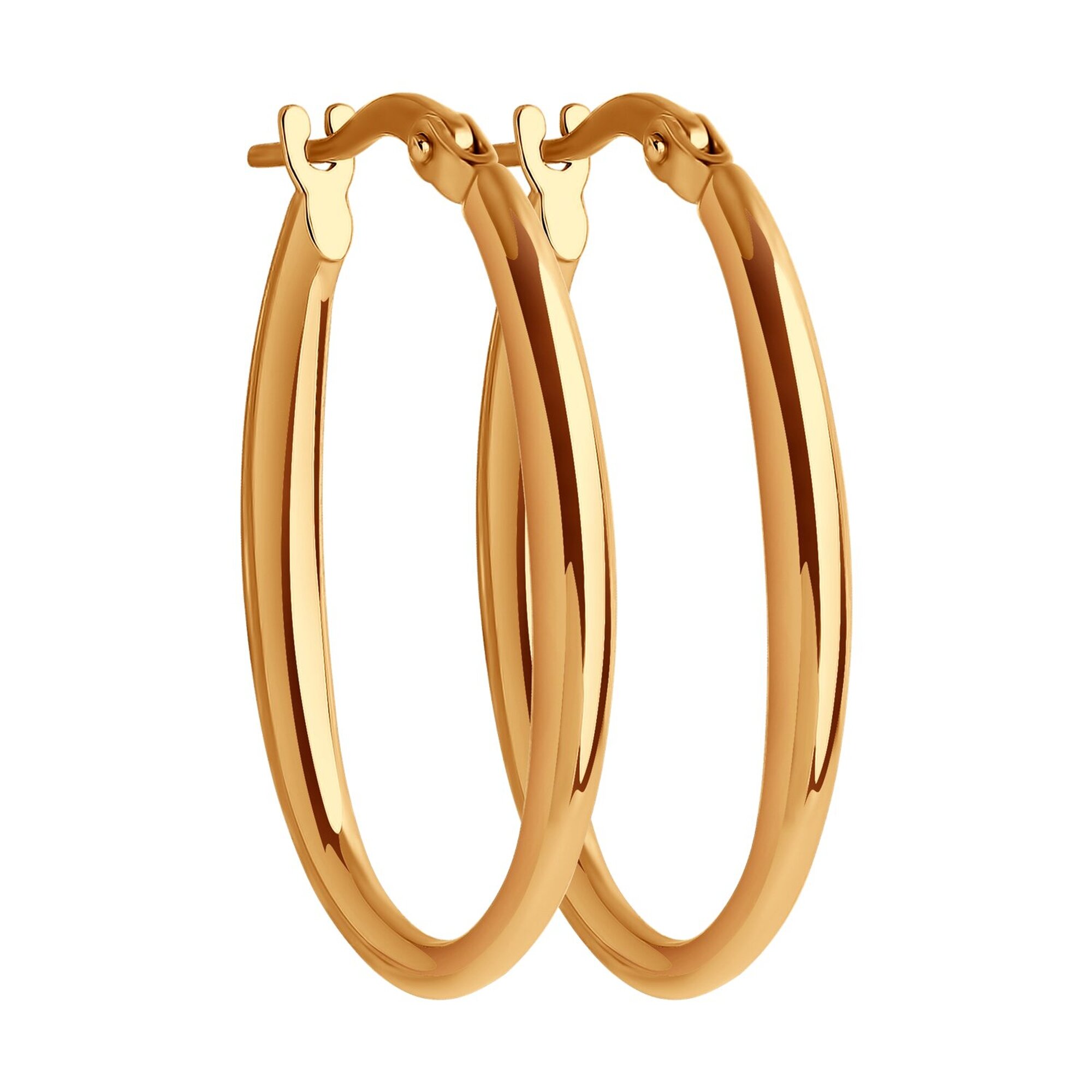 Серьги конго, красное золото, 585 проба