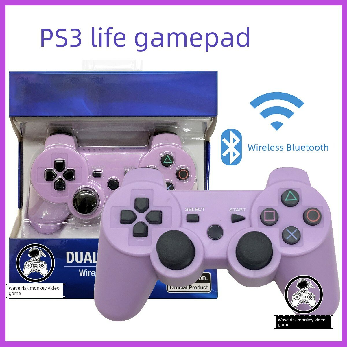 Беспроводной Bluetooth-контроллер PS3 с двойным вибрационным двигателем и 6-часовой батареей, фиолетовый цвет