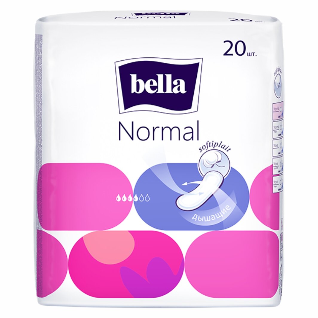 Прокладки женские гигиенические Bella Normal дневные софт 4 капли 20шт