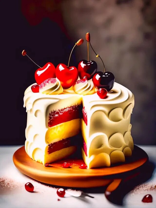 5D DIY Алмазная картина Мороженое Торт Полная круглая Алмазная мозаика Пейзаж Алмазная вышивка Комплект Стразы Домашнее украшение