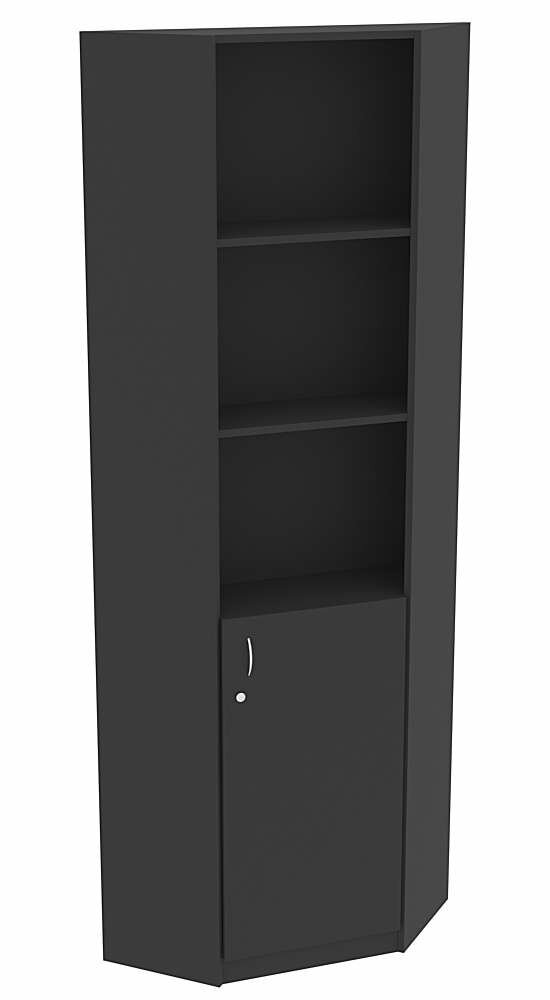 Стеллаж угловой из ДСП серии Эконом №5 с дверкой 810 мм, Черный