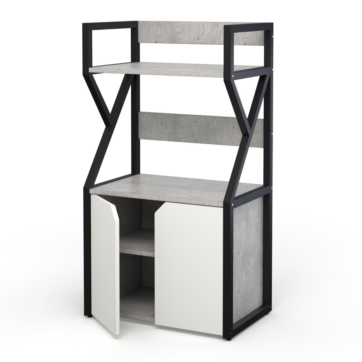 Тумба офисная "стронг" в стиле лофт, Метрополитан Грей и Белый