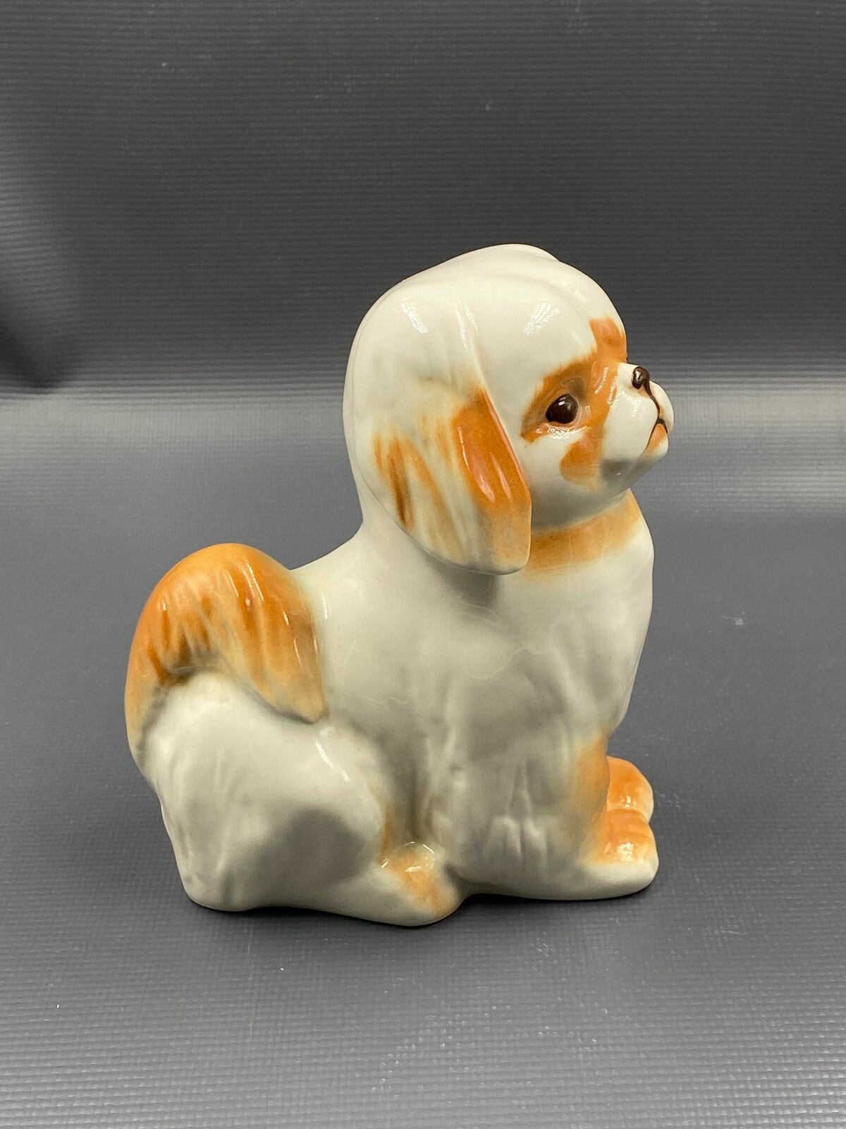 Фарфоровая Статуэтка Собака Коричневый Пекинес Высота 13 см ЛФЗ СССР