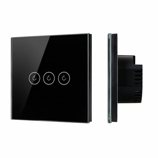 Выключатель сенсорный SWT-OMALI-S03-ZB-BK (250V, 10A, Zigbee) (Arlight, Стекло)
