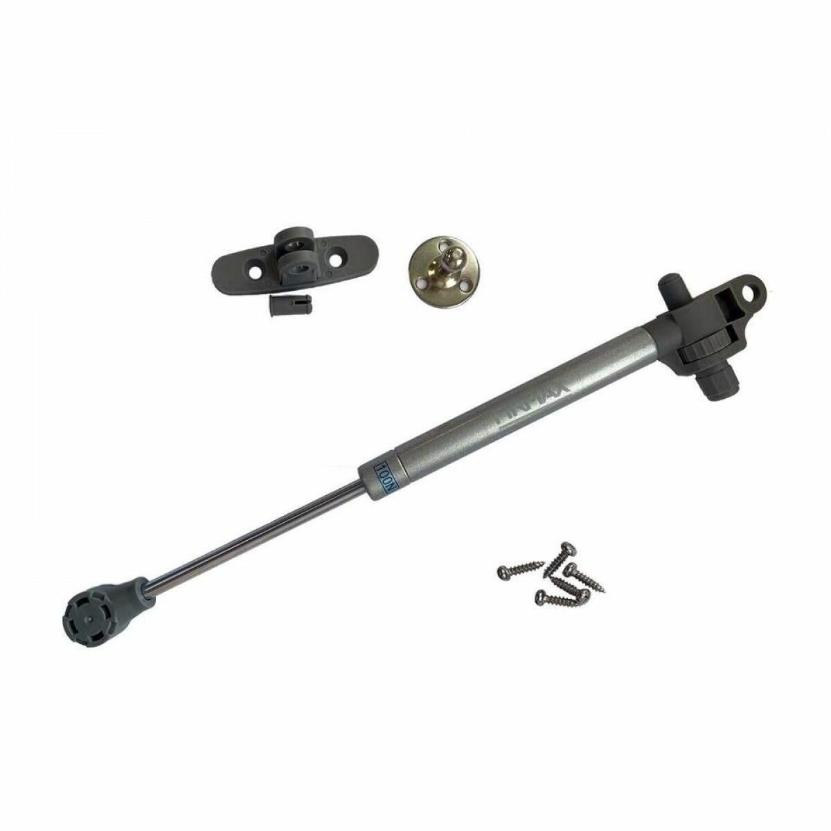 Газовый подъемник мебельный с доводчиком Firmax 50N 1,6-2,5 кг (комплект из 4 частей + саморезы) 1 ком.