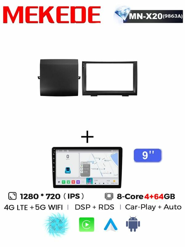 Магнитола 9" Mekede MN X20 Pro 4/64 Gb Toyota Prius XW20 2 2003-2011 F1 carplay