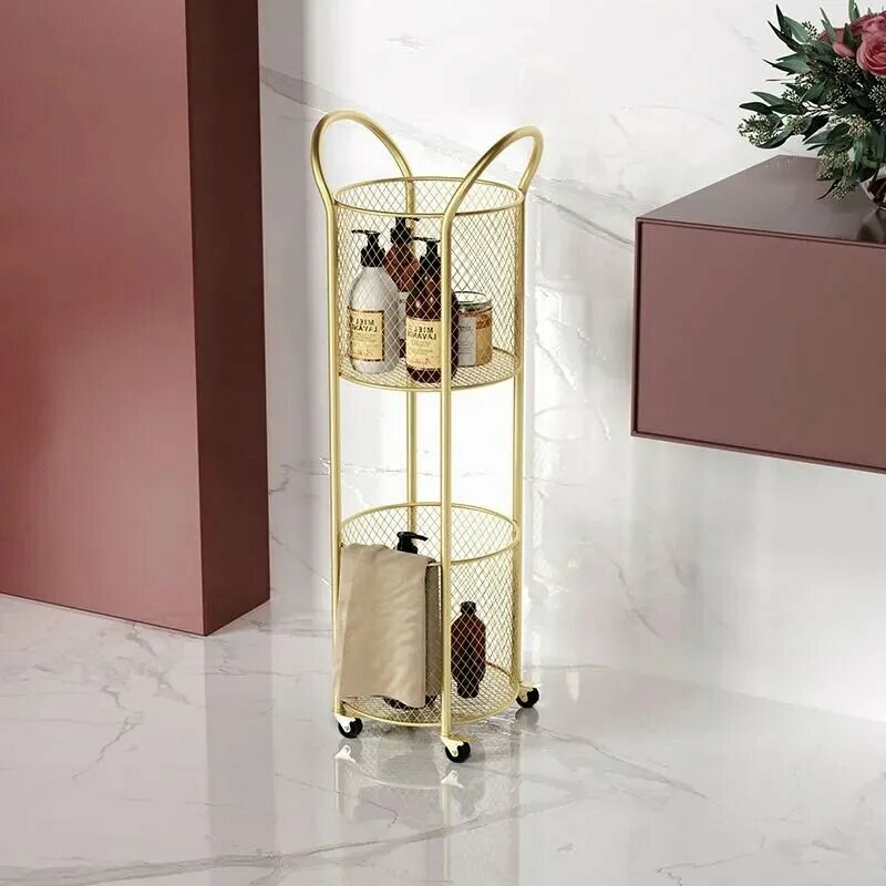 Этажерка, золотая, 2 секции, 30x30 см, компактная, аккуратная организация пространства