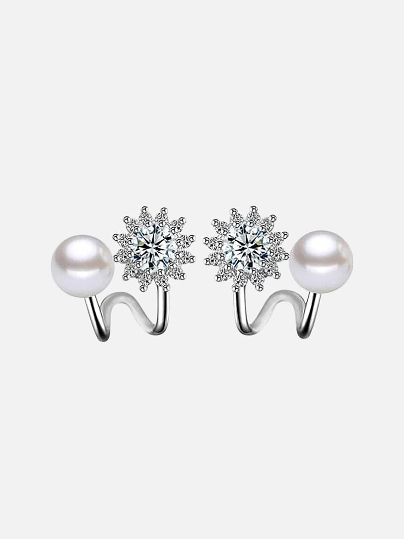 Серьги пусеты, кристаллы Swarovski