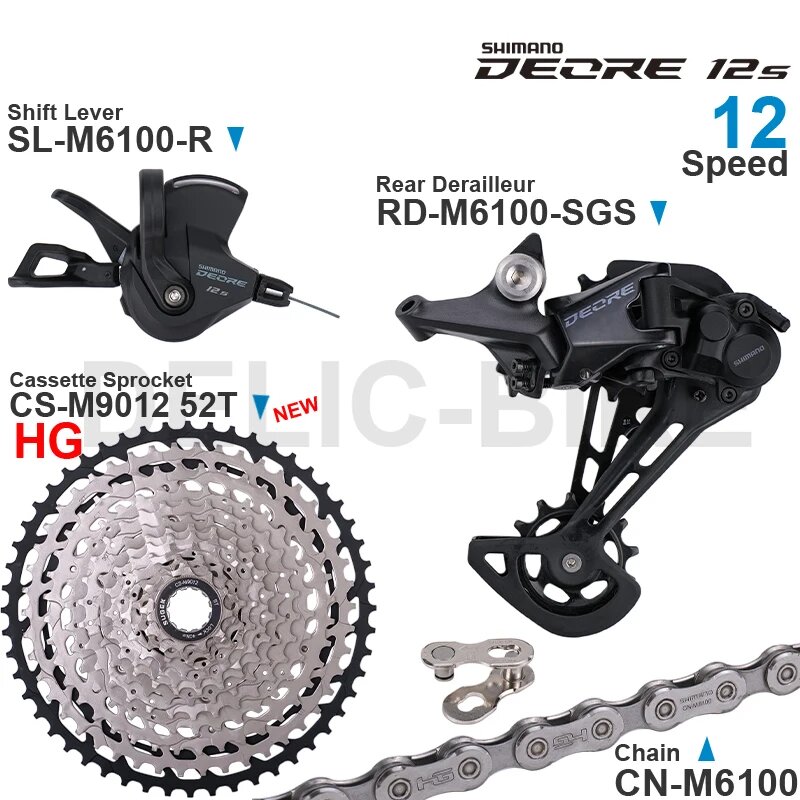 SHIMANO DEORE M6100 12-скоростная группа SLR M9012new 52T