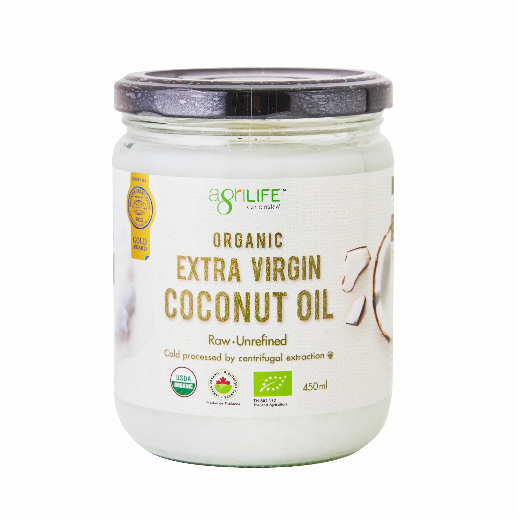 Кокосовое масло "Agrilife" 450мл. Органическое.
