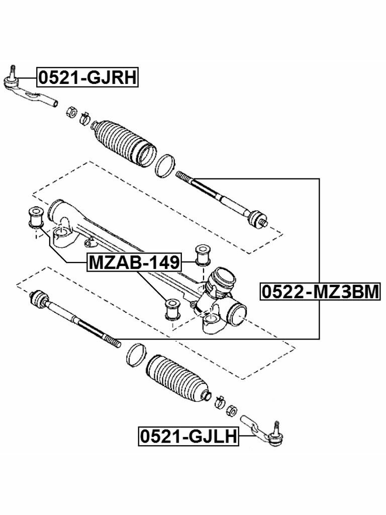 Наконечник рулевой левый MAZDA 0521-GJLH FEBEST.