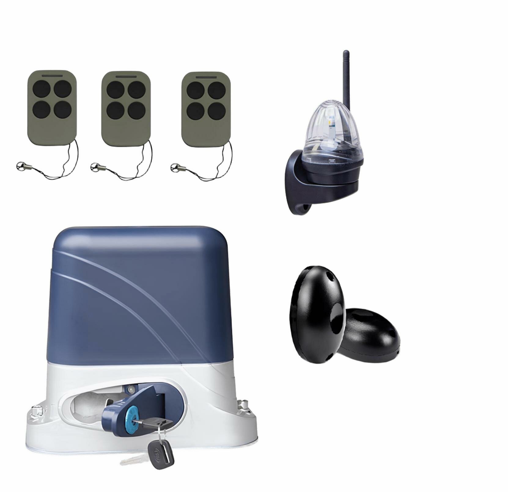 Автоматика для откатных ворот KSL-800 FULL-4K-Т3, комплект: привод, 3 пульта, фотоэлементы, лампа