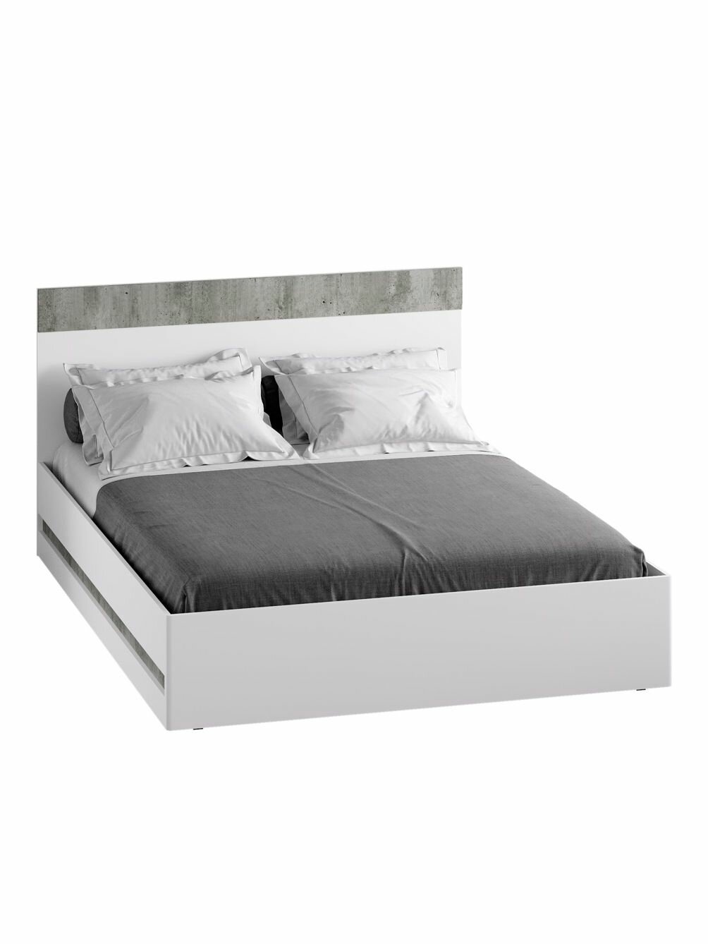 ARNIKA Кровать двуспальная Инстайл, 160х200 см, бетон, белый