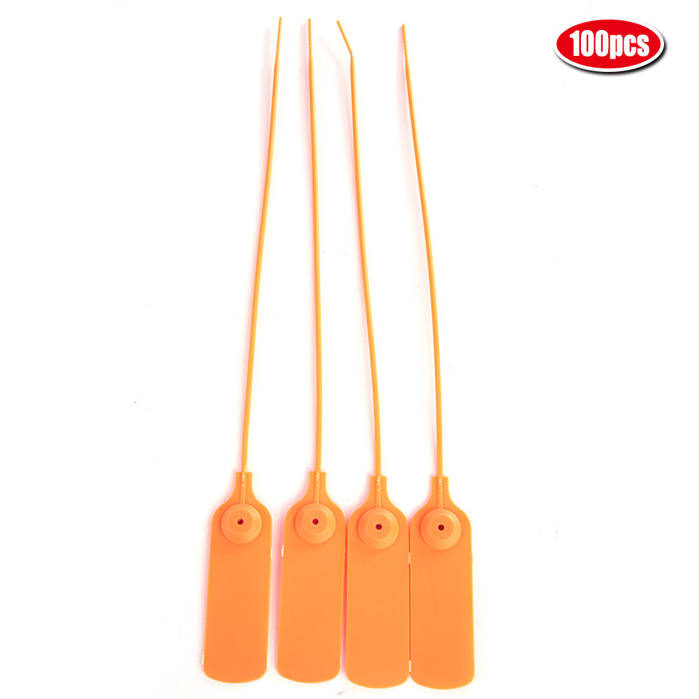 100Pcs 30cm Plastic Disposable Zip Ties Self locking Tie Suitcase Shoes Bag Label Tag (Orange)