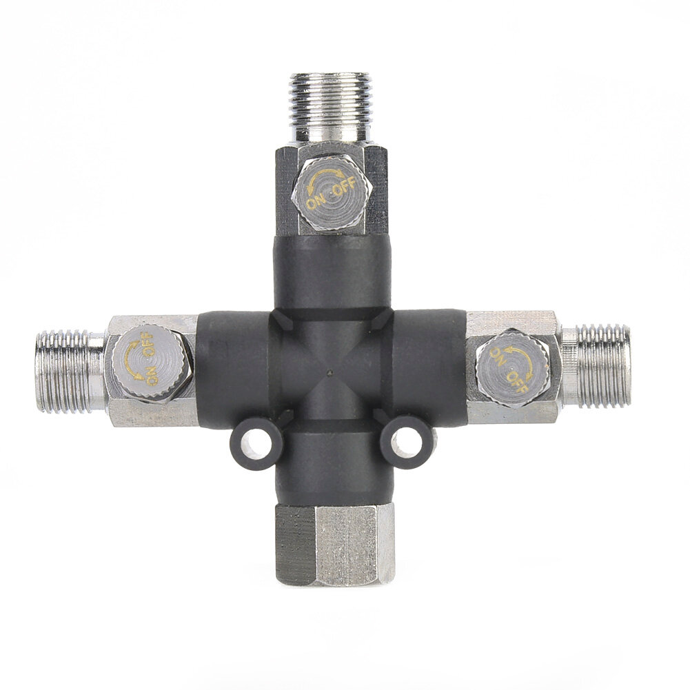 1/8 Трехчастотный регулируемый металлический воздушный шланг разветвитель аэрография, подключаемая аксессуары для соединения