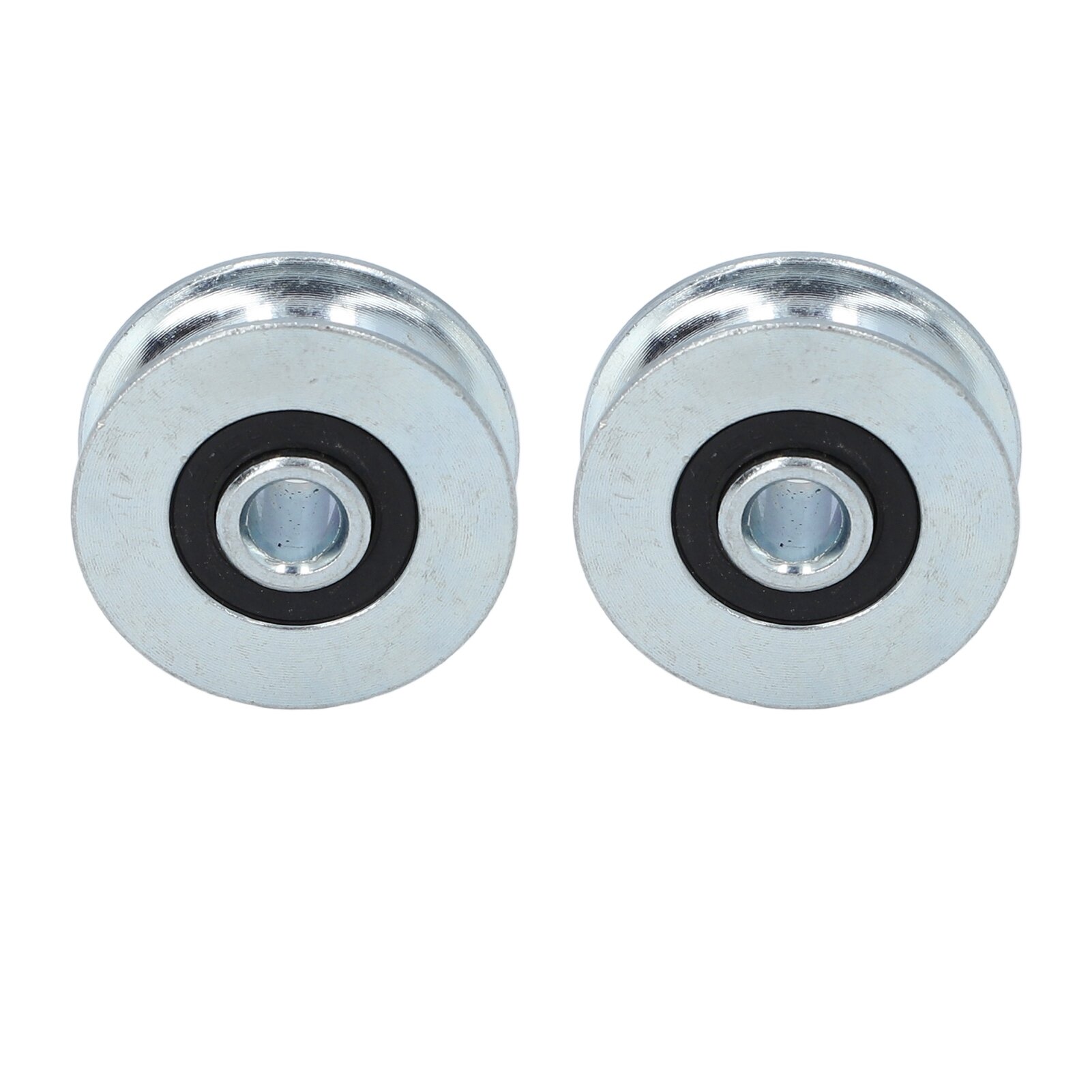 2 шкива, внешний диаметр 40 мм, диаметр центрального отверстия 8 мм, из легированной стали, с подшипниками качения.