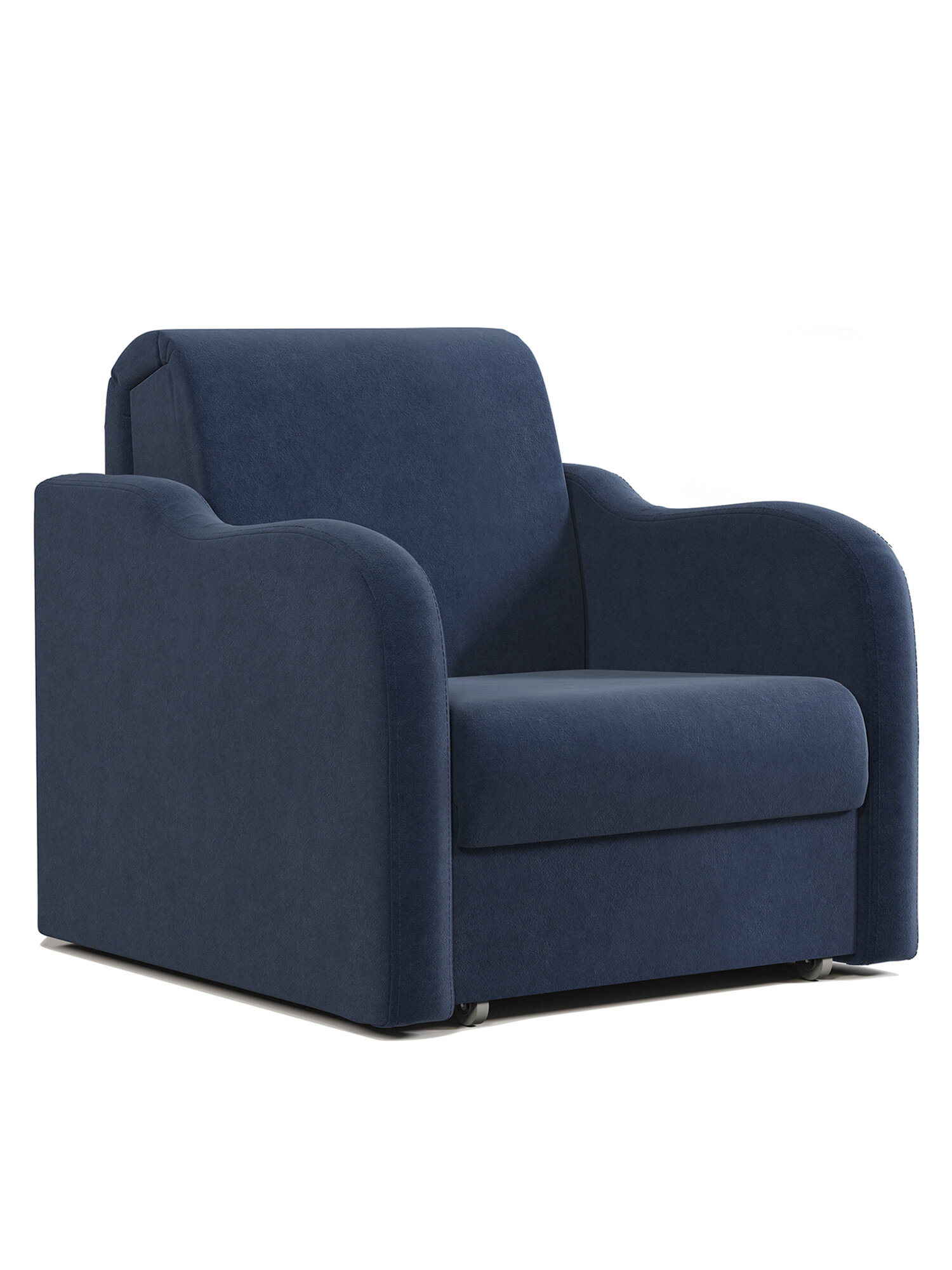 Кресло-кровать Коломбо, раскладное аккордеон, с ящиком, 60х194 см, велюр Ультра миднайт