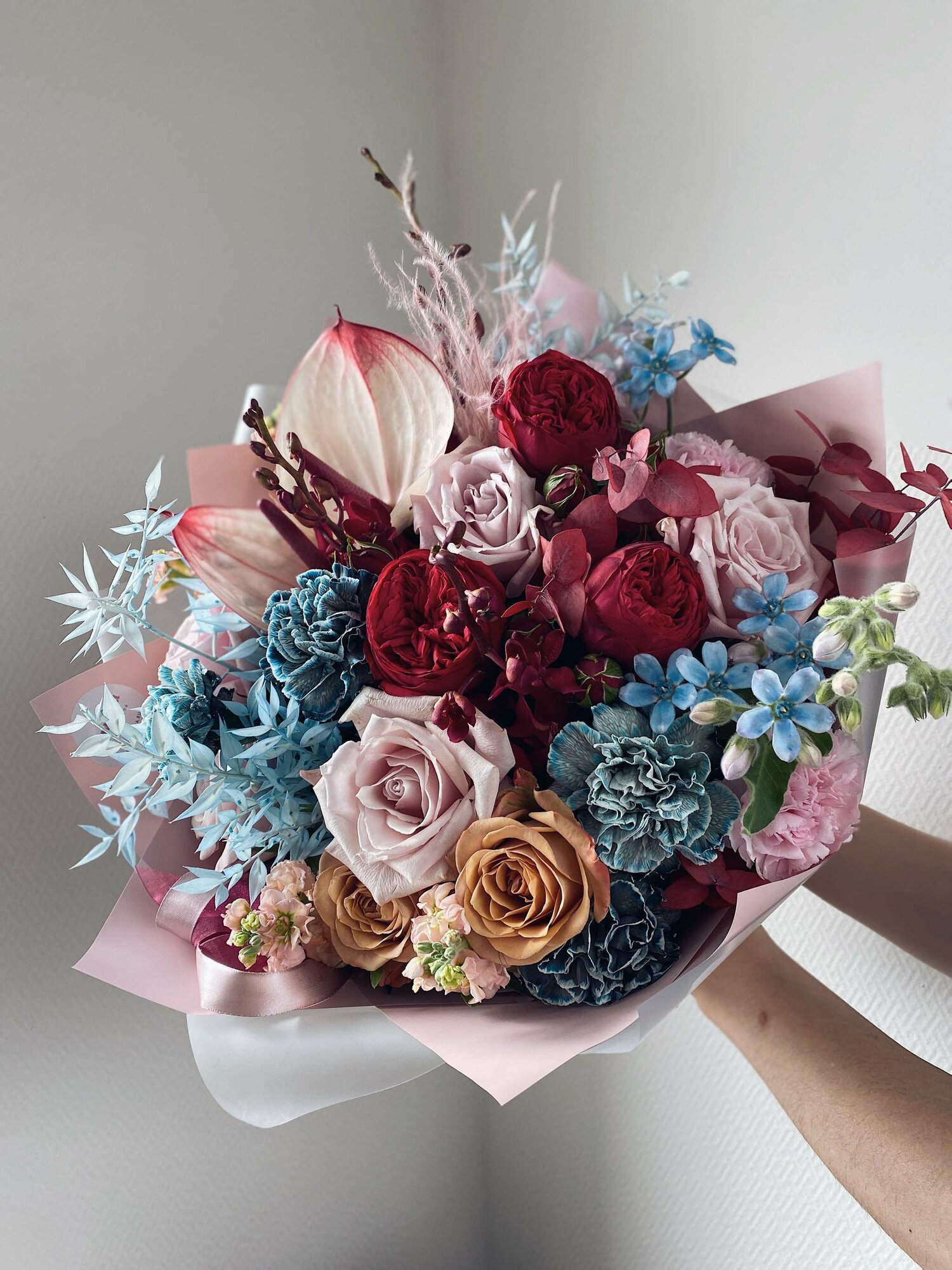 Букет Роз от 15 до 101 штуки 60-150 см ассорти, моно, разноцветные, кашпо, корзинки, коробочки