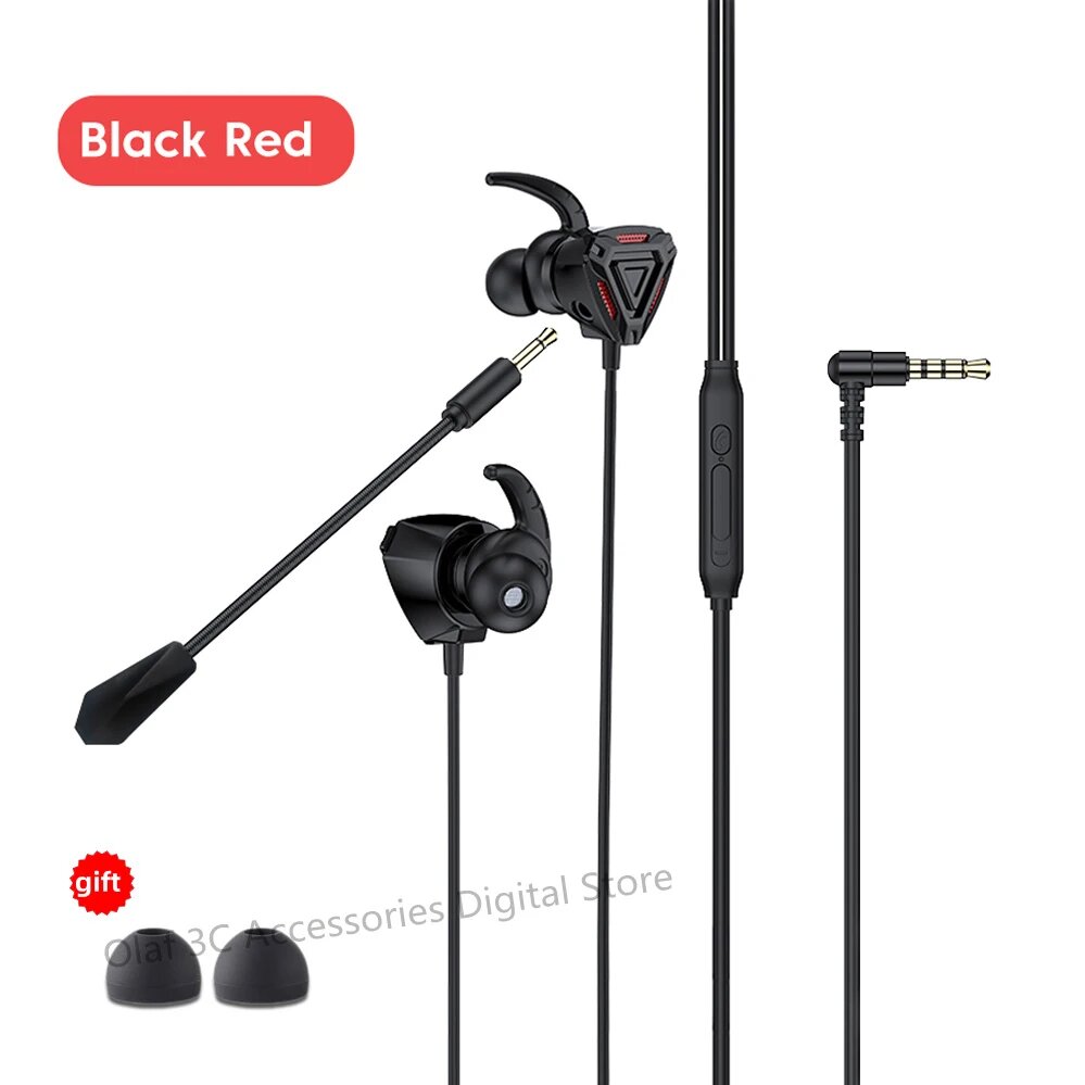 Проводные наушники с микрофоном Black-red