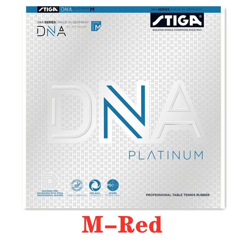 STIGA DNA Platinum M-Red, резина для настольного тенниса, красная