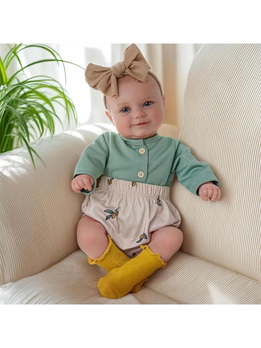 Кукла реборн "Мэдди", ручная роспись, текстиль, винил, силикон, 50 см