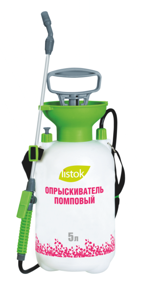 Опрыскиватель помповый LISTOK, пластик, белый, для садовых растений, 5 л