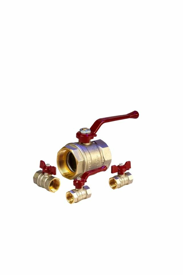 Кран шаровый латунный Temper DN50 (2) PN25, внутренняя/внутренняя, рычаг